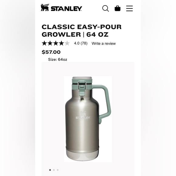 Stanley | Dining | Stanley Easypour Growler Silver With Green Handle ...